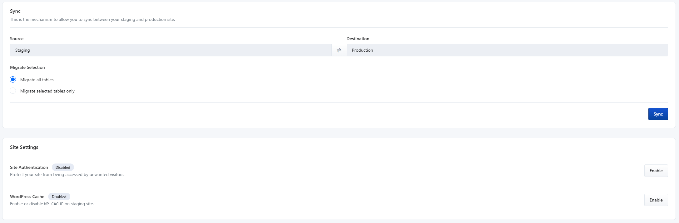 Staging Environment · CloudPanel Feature Requests